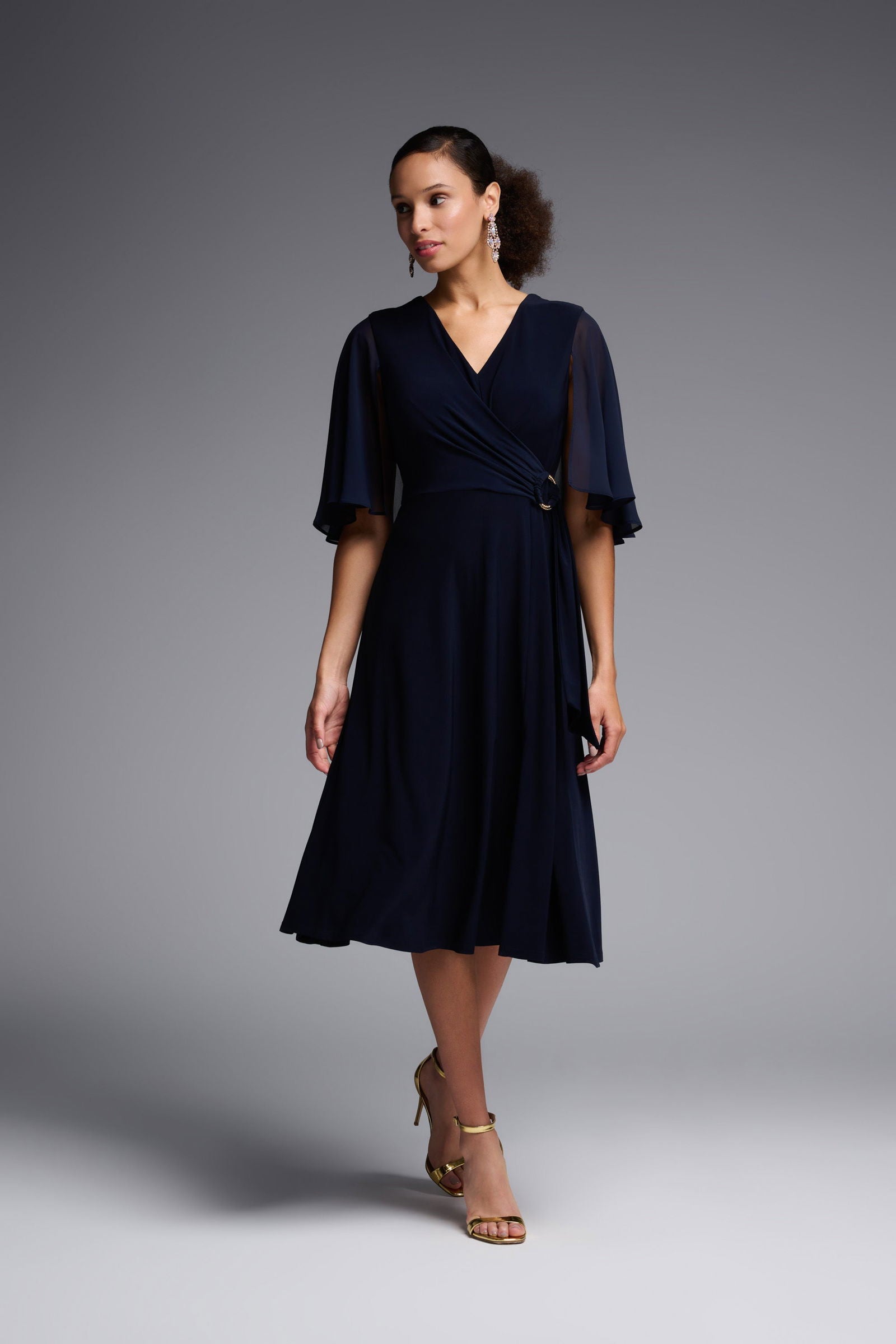 Joseph Ribkoff Midnight Flutter Sleeve Dress Style 231757 – Tango Boutique